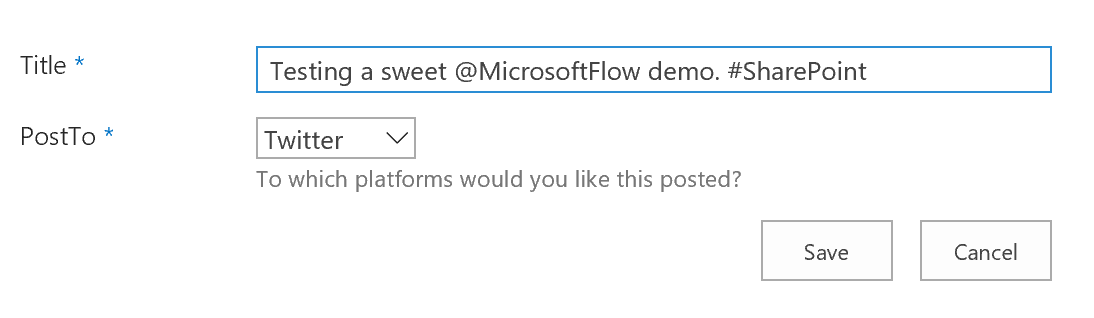 Microsoft Flow approval of Twitter tweet and Facebook post submissions ...