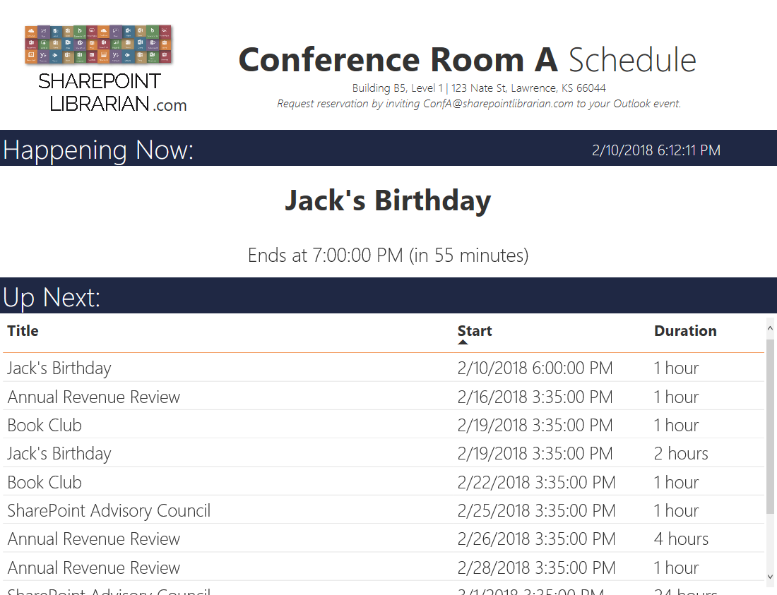 Use Power BI to create a dynamic/live meeting room schedule | Nate ...