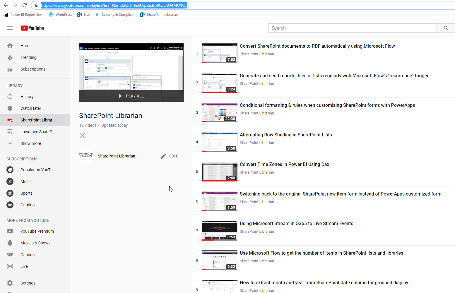 Using YouTube with Microsoft Flow | NateChamberlain.com